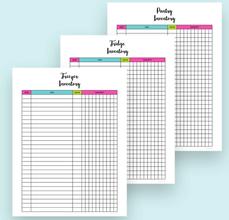 7 Free Printable Kitchen Inventory Sheets (Plus Kitchen Inventory Tips)