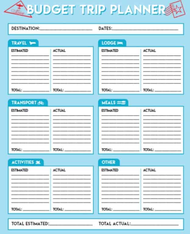 7 Free Vacation Budget Worksheet Printables (Start Planning!)